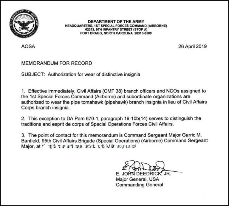 CATR Post #11 – Why do Regular Army Civil Affairs Soldiers wear a ...